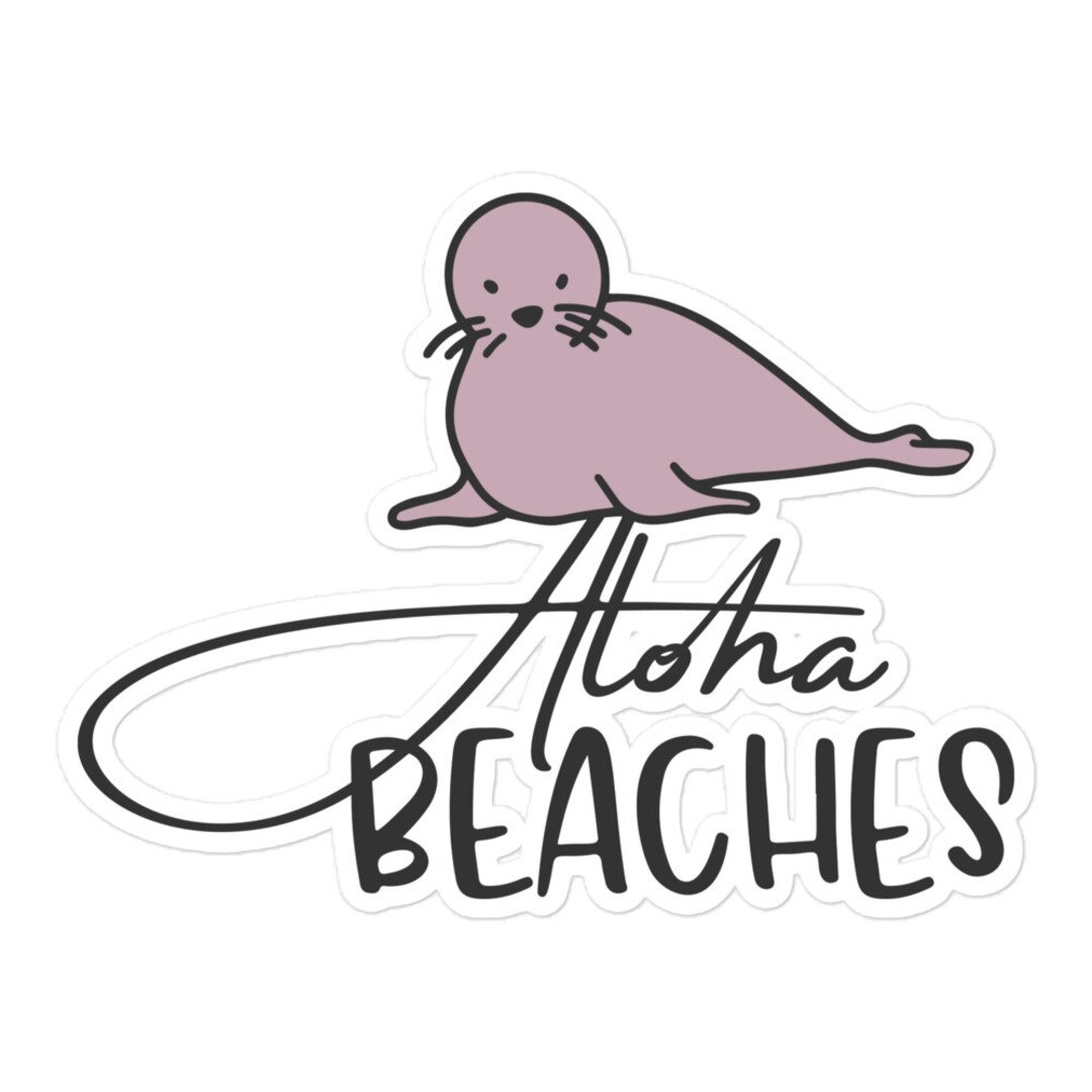 Beach Sticker Sea Creatures Vacation Summer Ocean Aesthetic Vinyl Decal ...