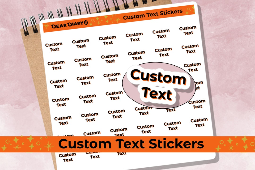 Custom Text Planner Stickers Sheet Personalized Vinyl Decal Journal ...