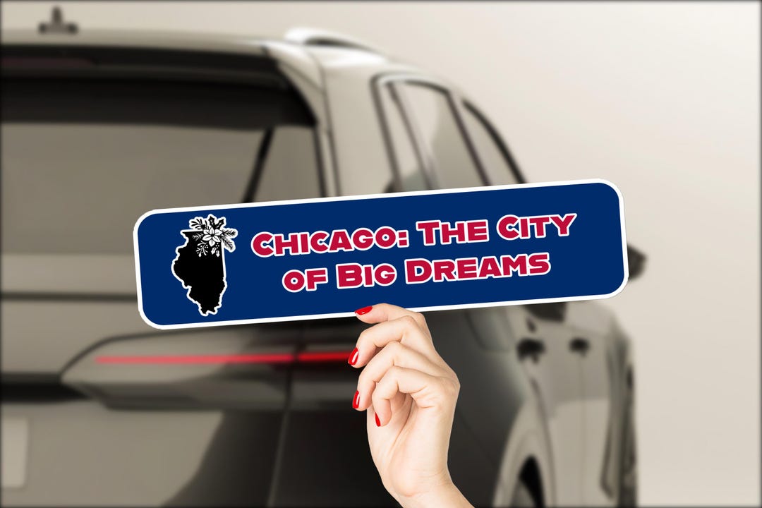 Illinois Chicago Bumper Sticker State Waterproof Vinyl Car Decal ...