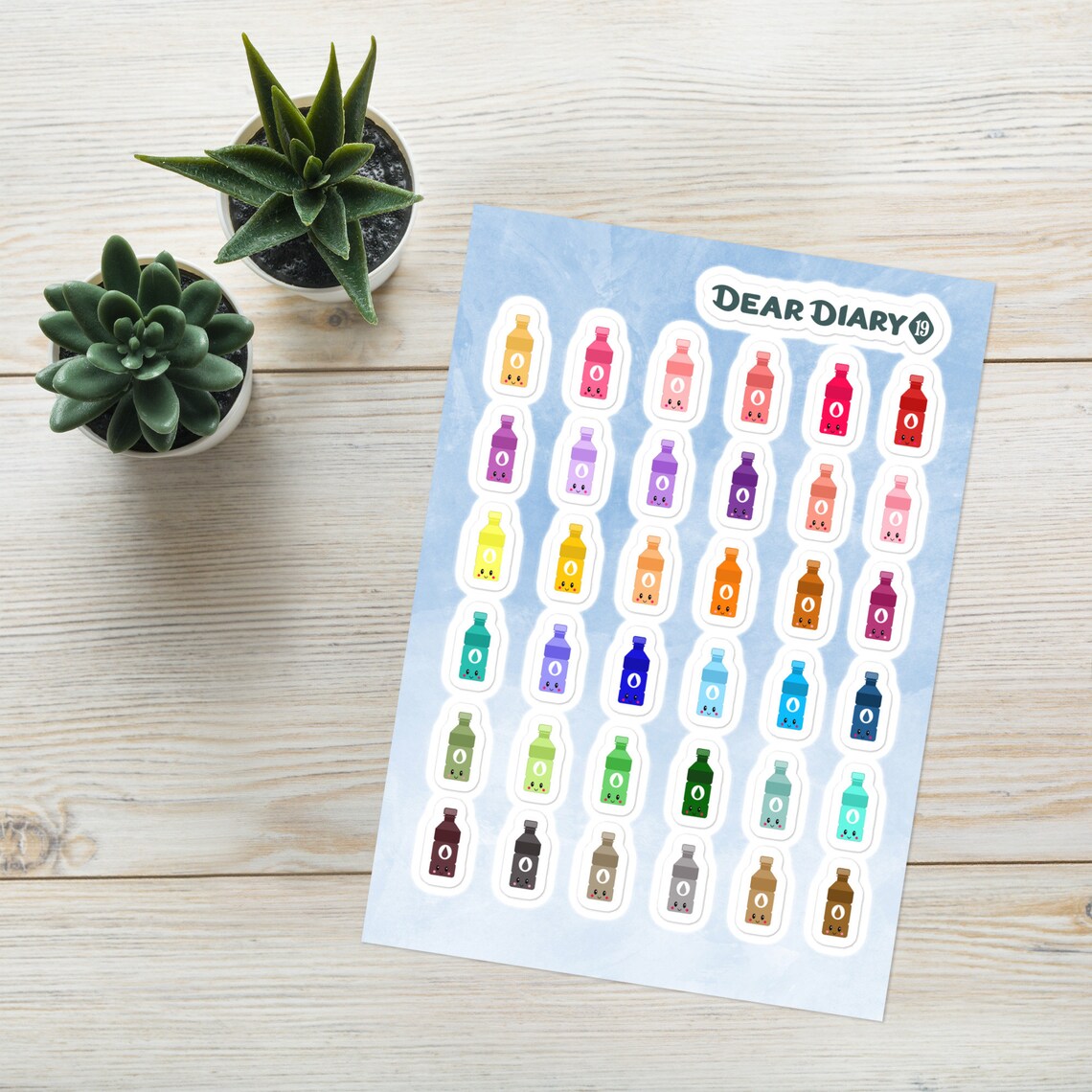 36 Water Planner Stickers Sheet Drink Hydration Tracker Daily Dos ...