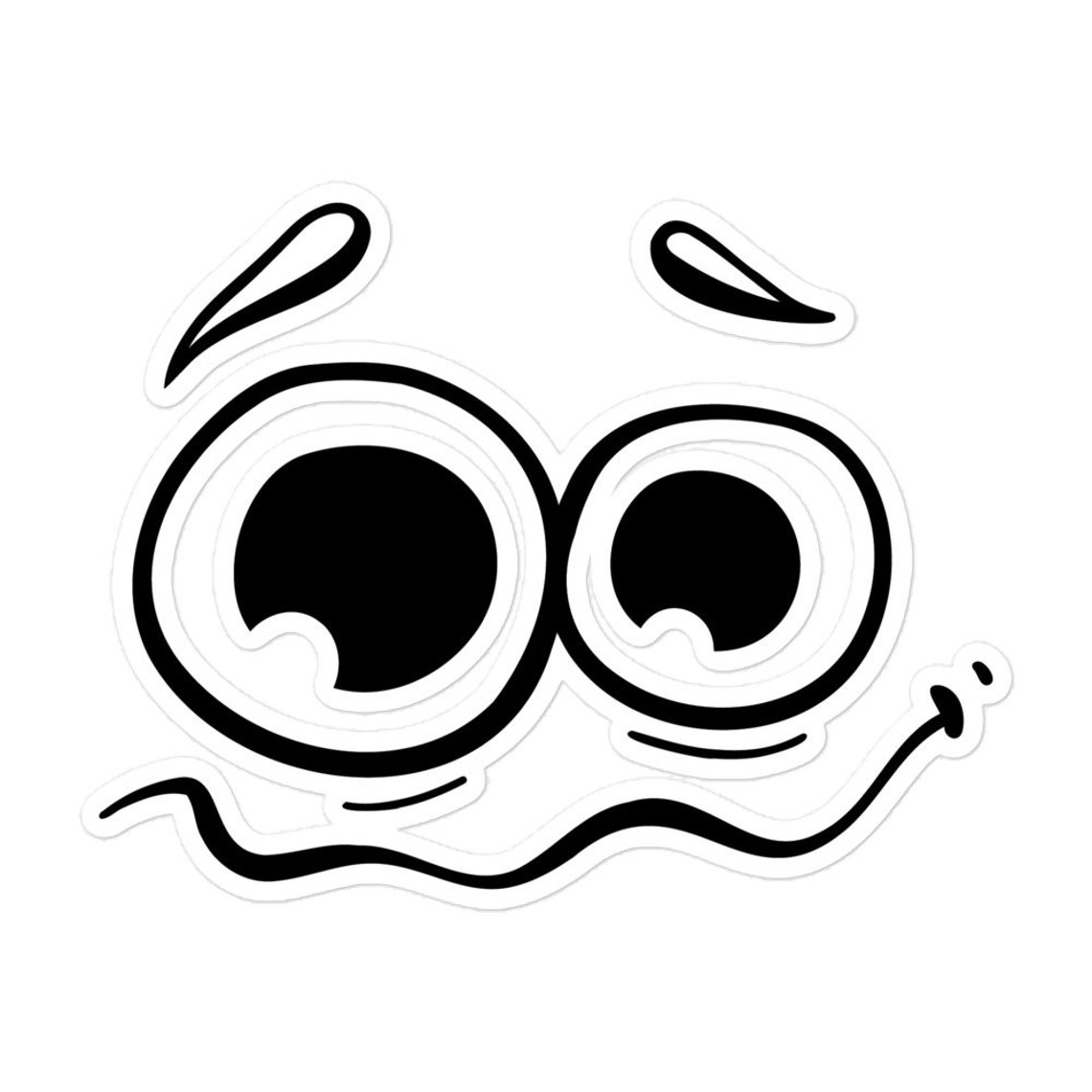 Cartoon Face Sticker Emotion Angry Happy Sad Glad Frustration Vinyl ...