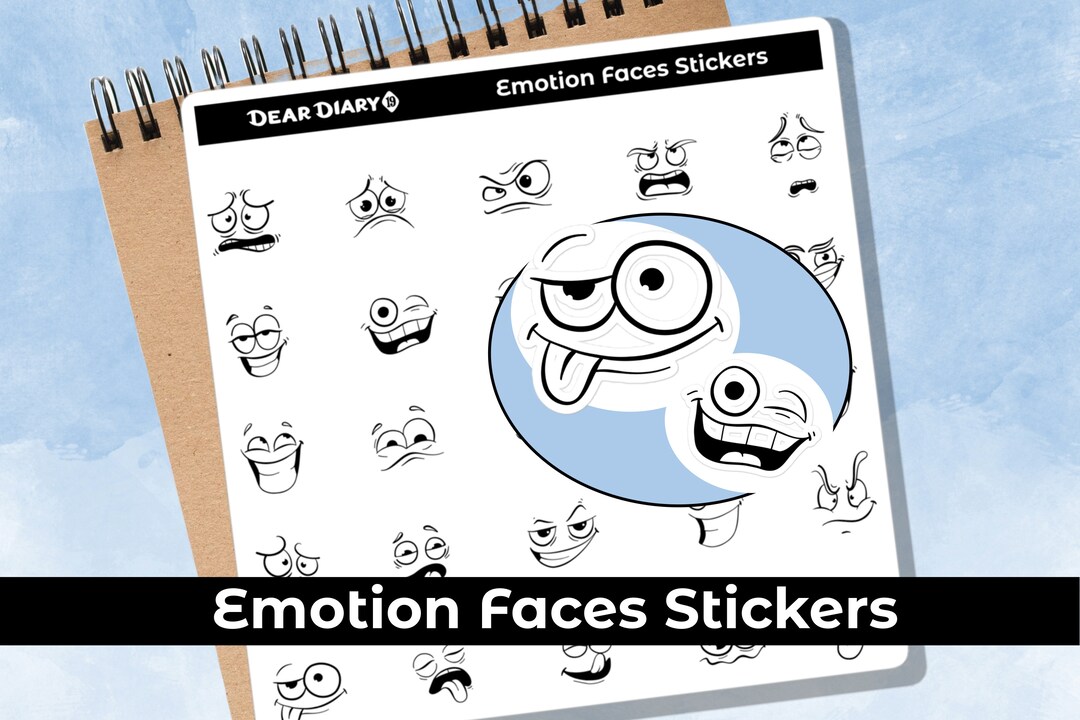Emotions Planner Stickers Sheet Feelings Mental Health Face Angry Happy ...
