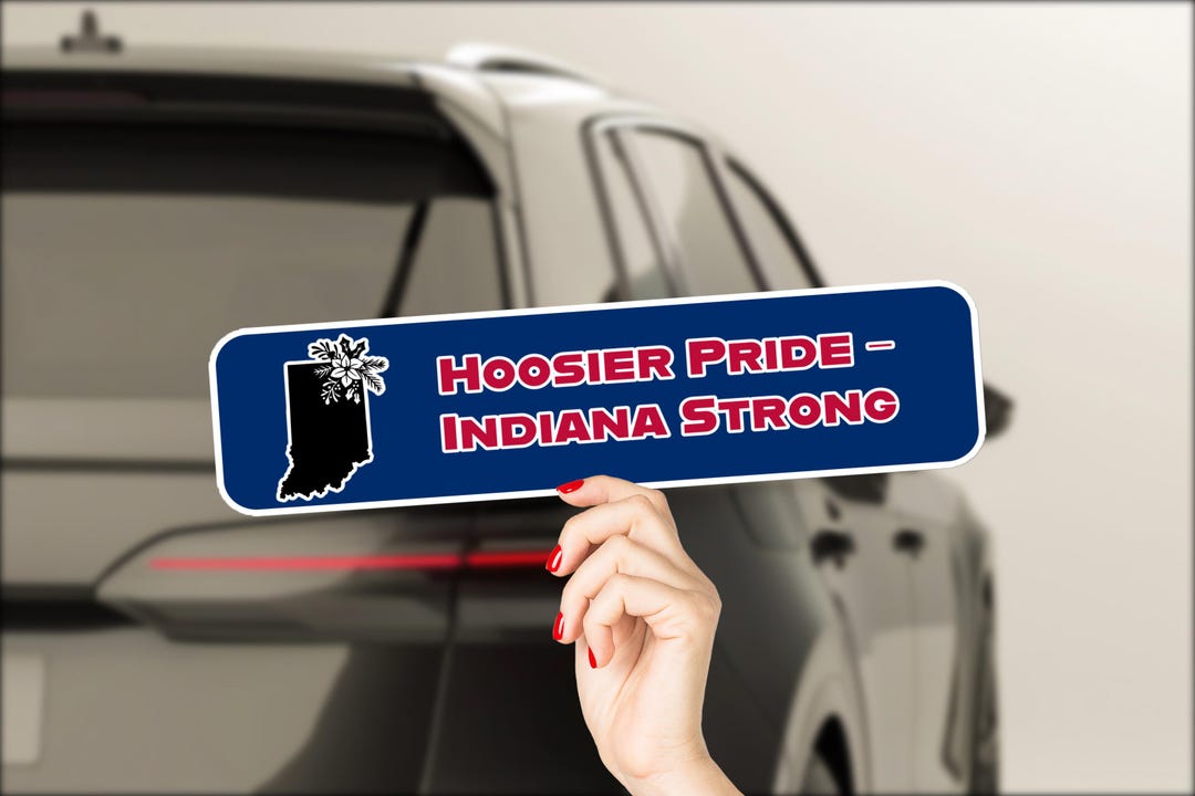 Indiana Bumper Sticker State Pride Waterproof Vinyl Car Decal American ...