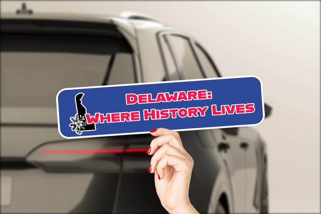 Delaware Bumper Sticker State Pride Waterproof Vinyl Car Decal American ...