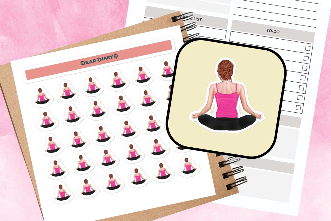 30 Yoga Tracker Planner Stickers Sheet Habit Pilates Relax Mental ...