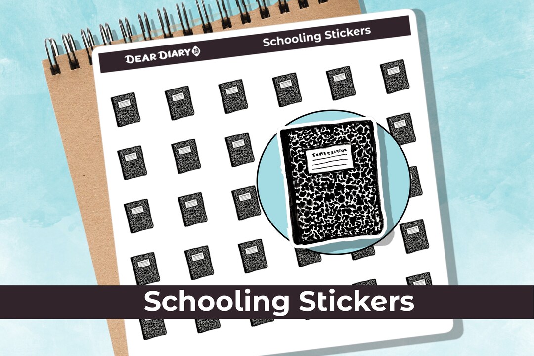 School Planner Stickers Sheet Teacher Pupil Supply Hometask Learning ...