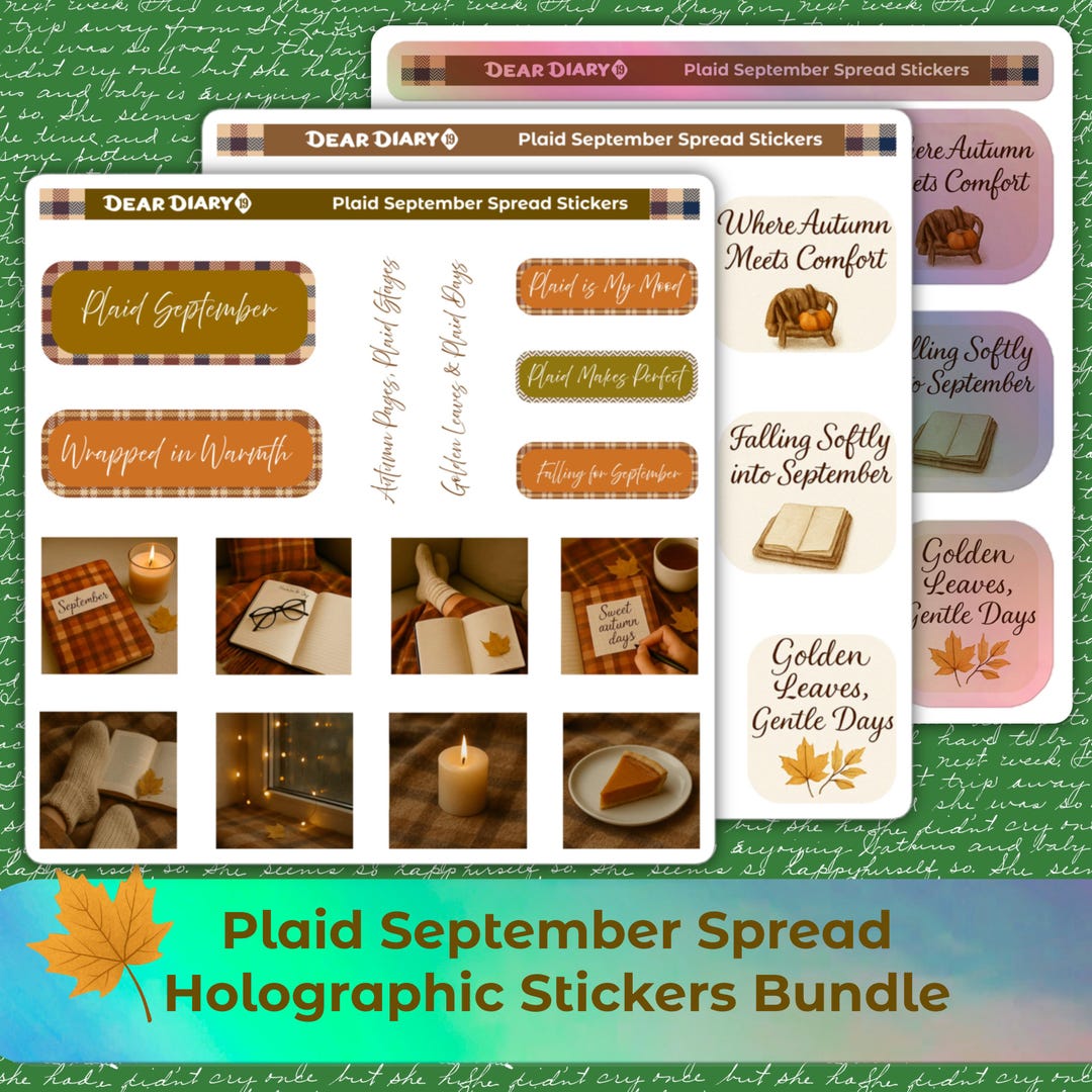 Plaid September Spread Stickers Sheets Bundle Planner Journal Fall ...