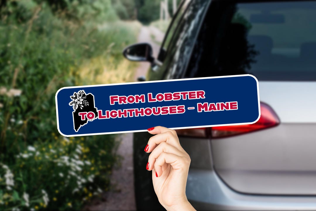 Maine Bumper Sticker State Pride Waterproof Vinyl Car Decal American ...