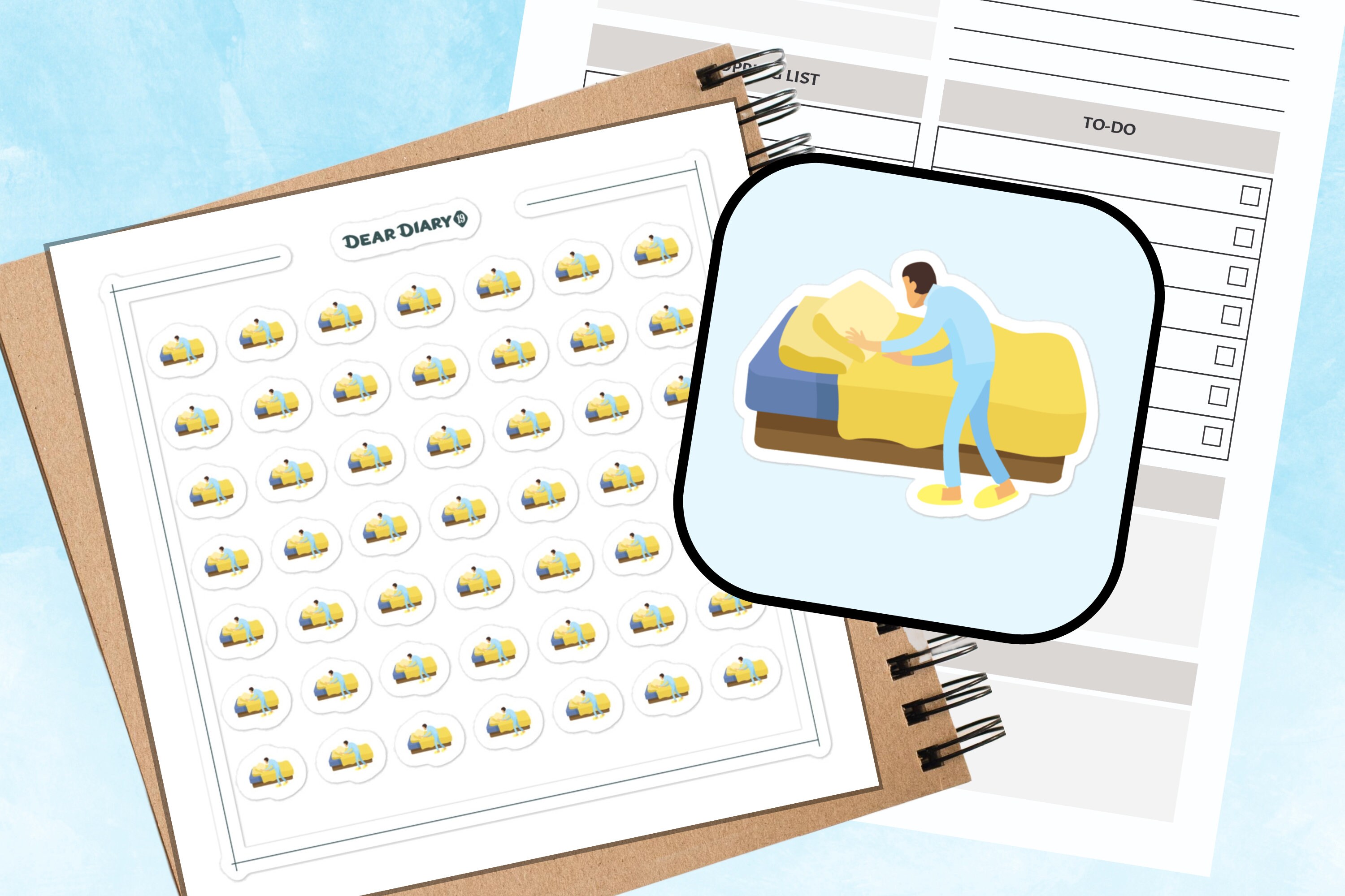 49 Morning Routine Planner Stickers Sheet Tidying up Bed Daily to Dos ...