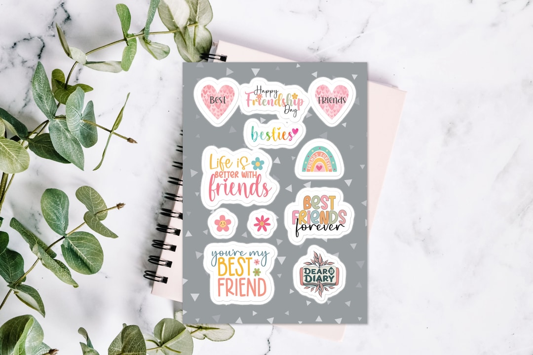 Friendship Stickers Sheet Friend Best Mate Dude Bro Sis Colleague ...