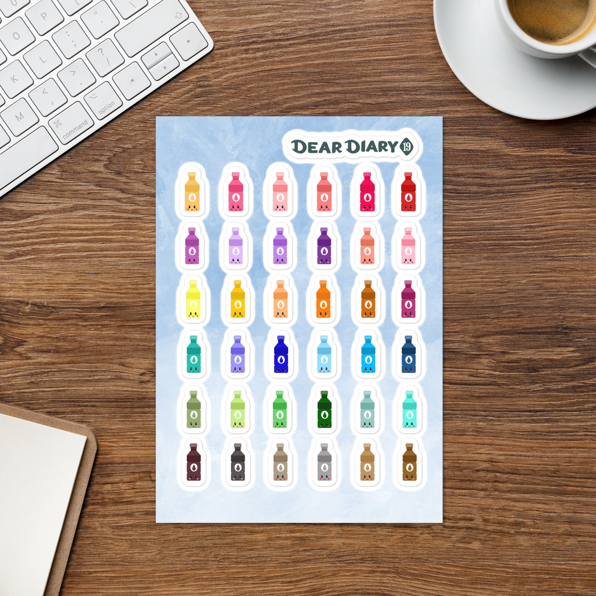 36 Water Planner Stickers Sheet Drink Hydration Tracker Daily Dos ...