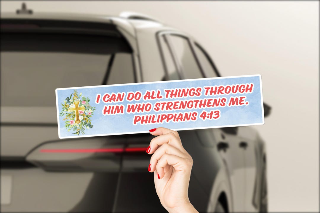 Christian Bumper Sticker Philippians 4 13 Bible Verse Waterproof Vinyl ...