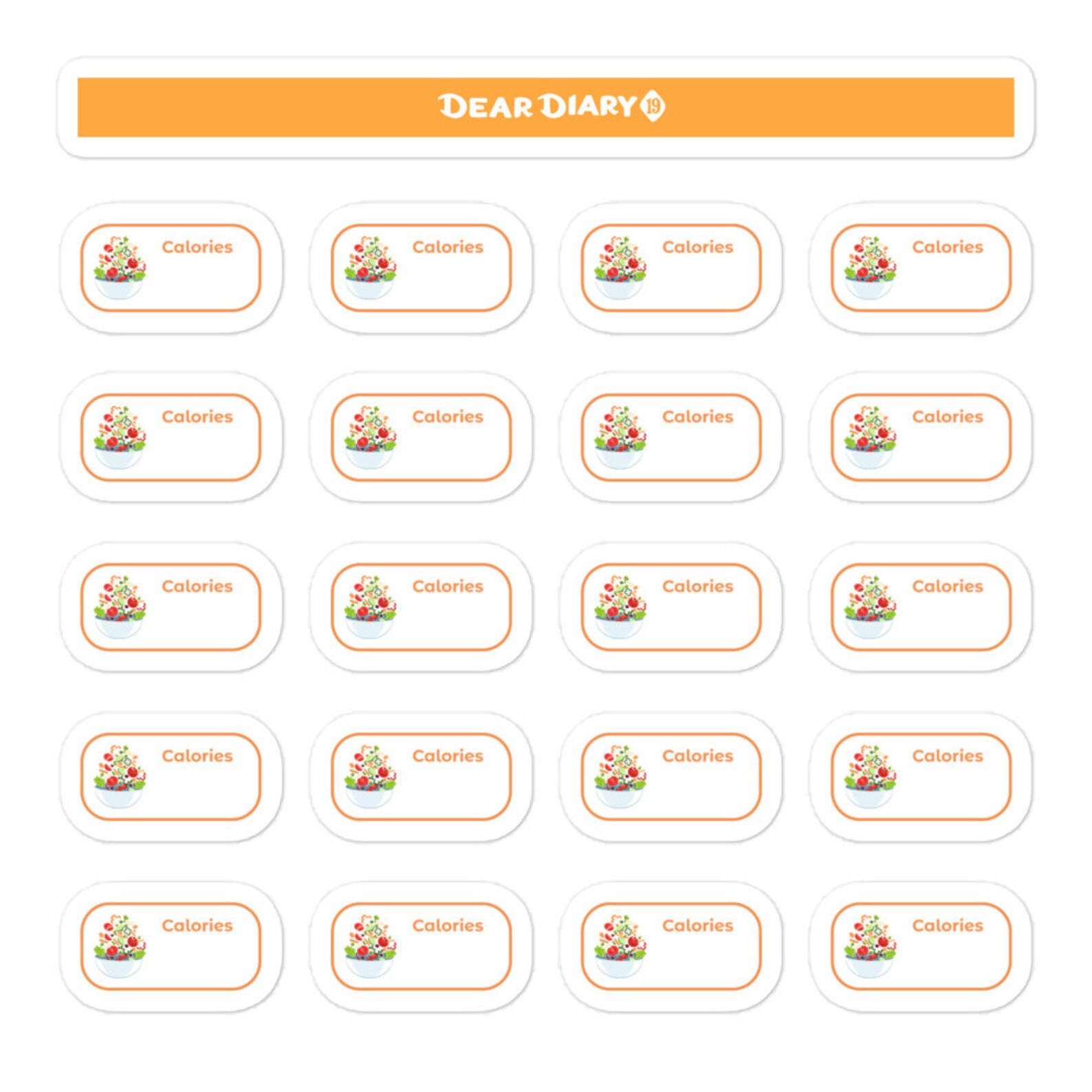 131 Meal Planner Stickers Pack Menu Diet Food Habit Tracker Calories ...