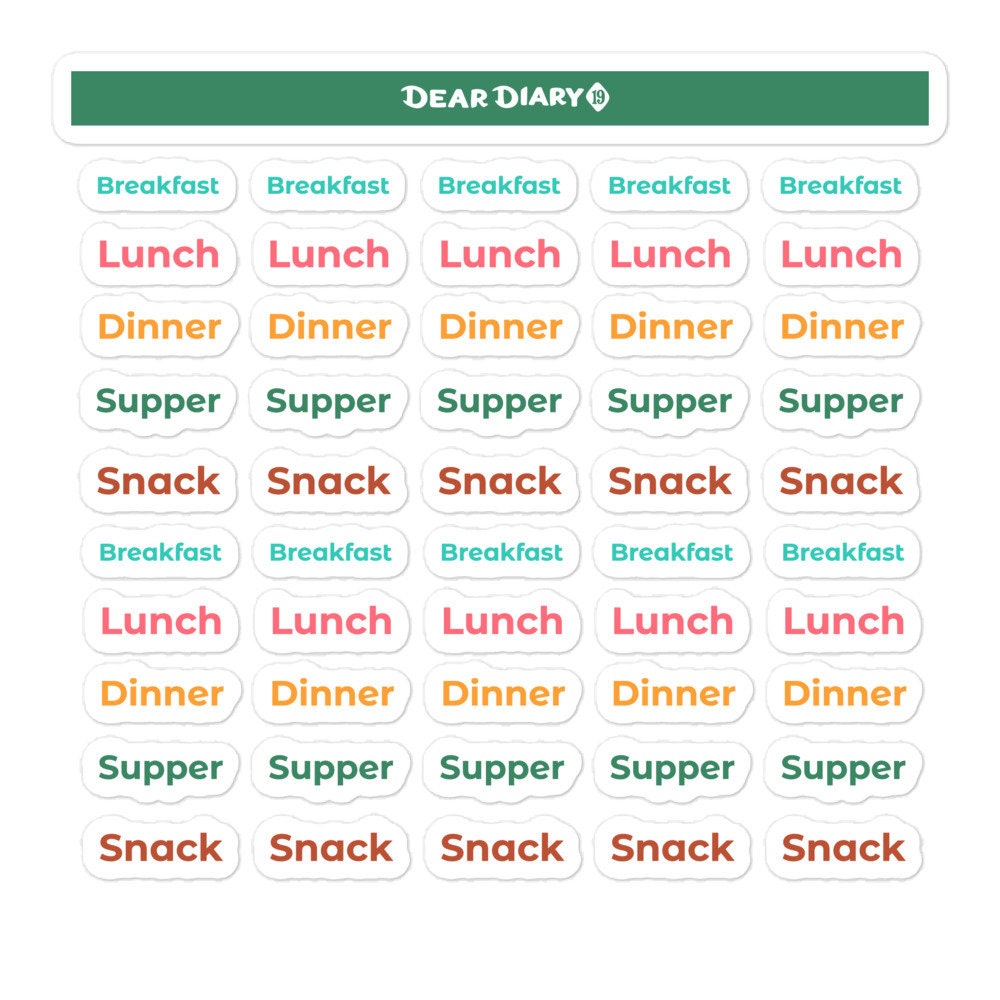 131 Meal Planner Stickers Pack Menu Diet Food Habit Tracker Calories ...