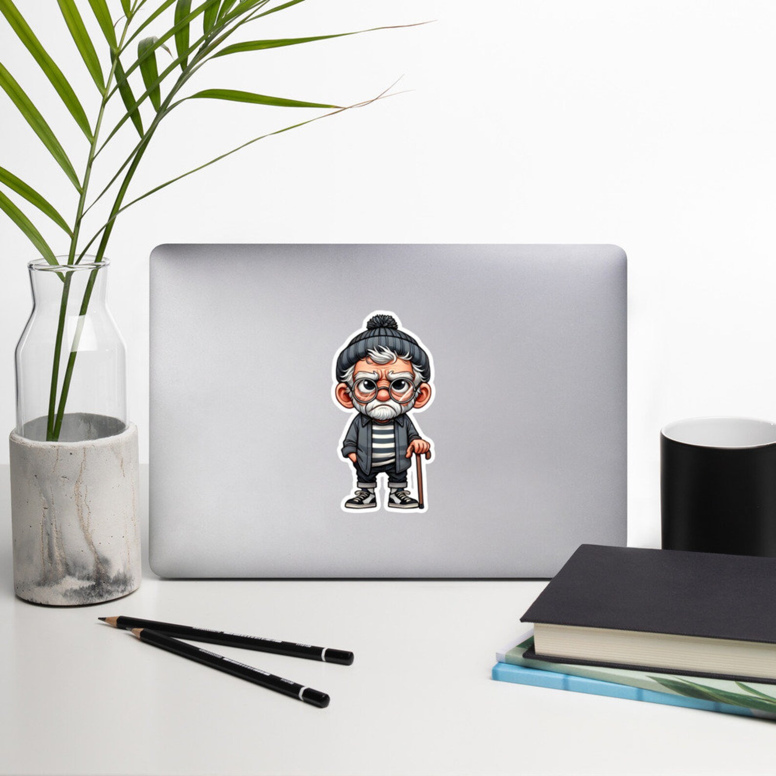 Old Man Sticker Grumpy Man Pop Art Grandpa Grandfather Vinyl Decal ...