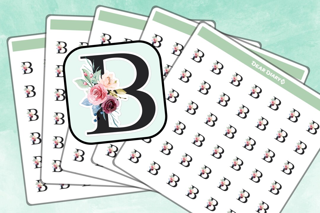 84 Planner Stickers Pack of Alphabet B Letter Stickers Sheet ...