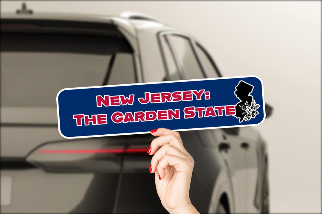 New Jersey Bumper Sticker State Pride Waterproof Vinyl Car Decal ...