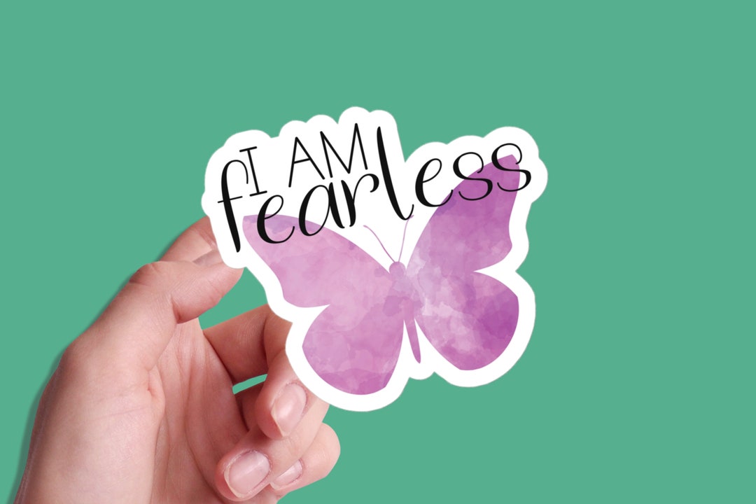 Positive Affirmation Butterfly Stickers Motivational Fearless ...