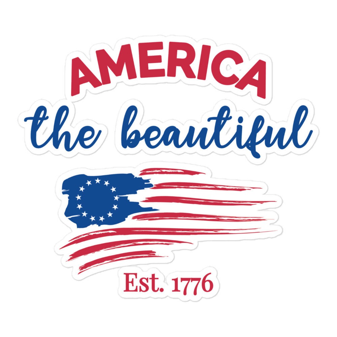 America the Beautiful Sticker 4 July Independence Day Decor Stars and ...