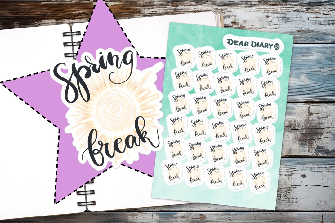 30 Spring Break Planner Stickers Sheet Tracker Daily to Dos Appointment ...