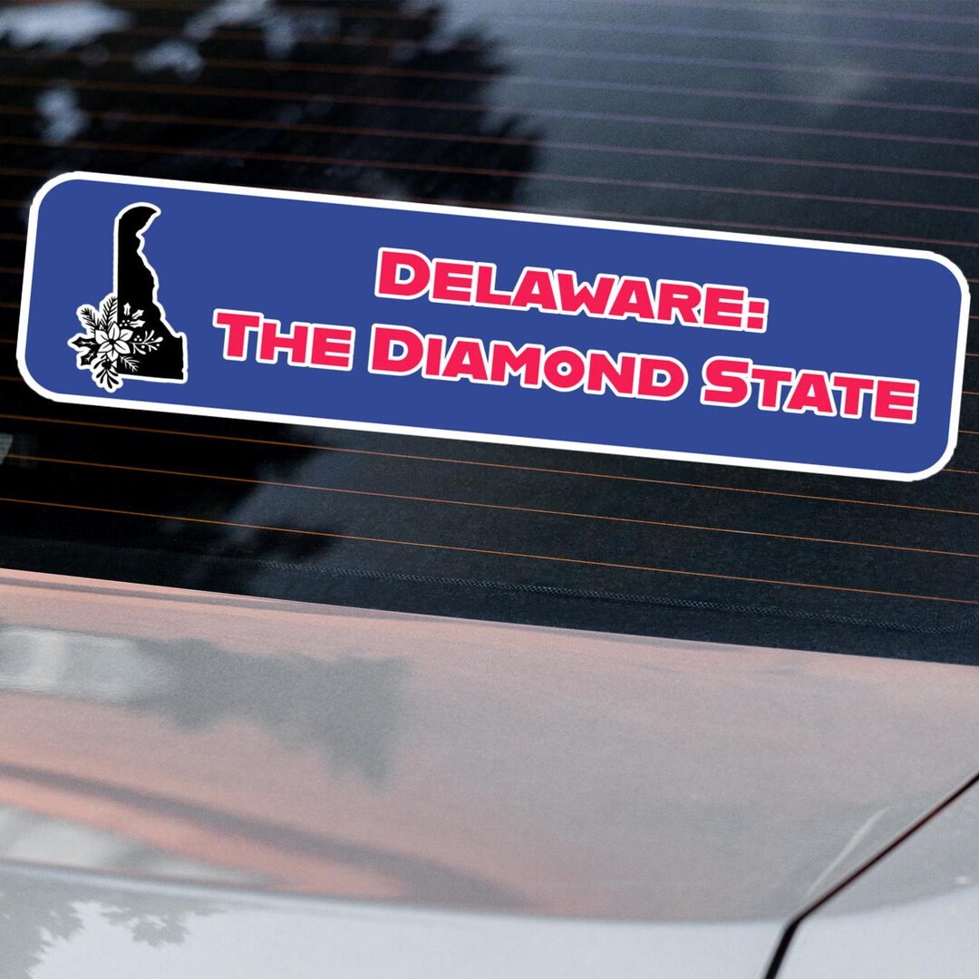 Delaware Bumper Sticker State Pride Waterproof Vinyl Car Decal American ...