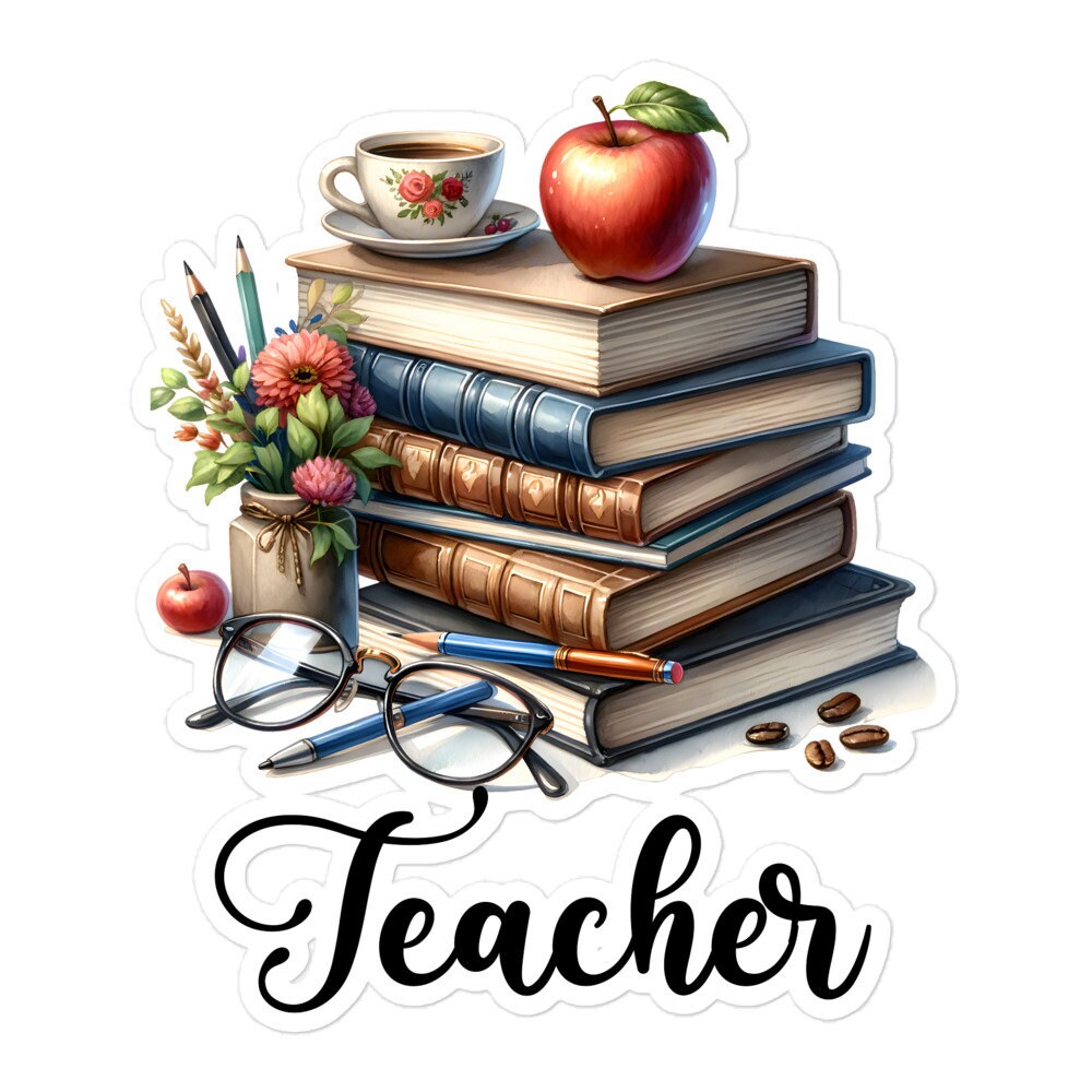 Teacher Stickers Best Teacher Gift Back to School Vinyl Decal Cute ...