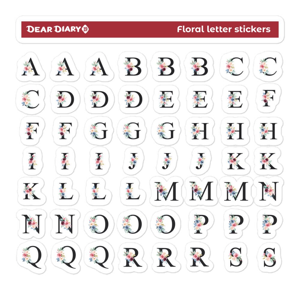 Alphabet Letter Numbers Stickers Sheet Pack for Scrapbooking and Crafts ...