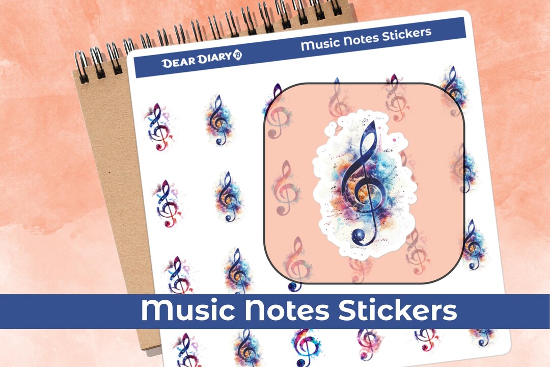 Planner Stickers Sheet Music Notes Musician Lesson Timetable Weekly ...