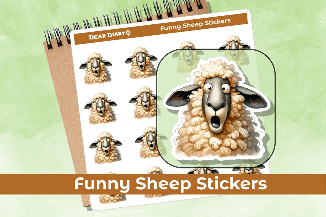 Funny Sheep Planner Stickers Sheet Surprised Farm Animal Checklist ...
