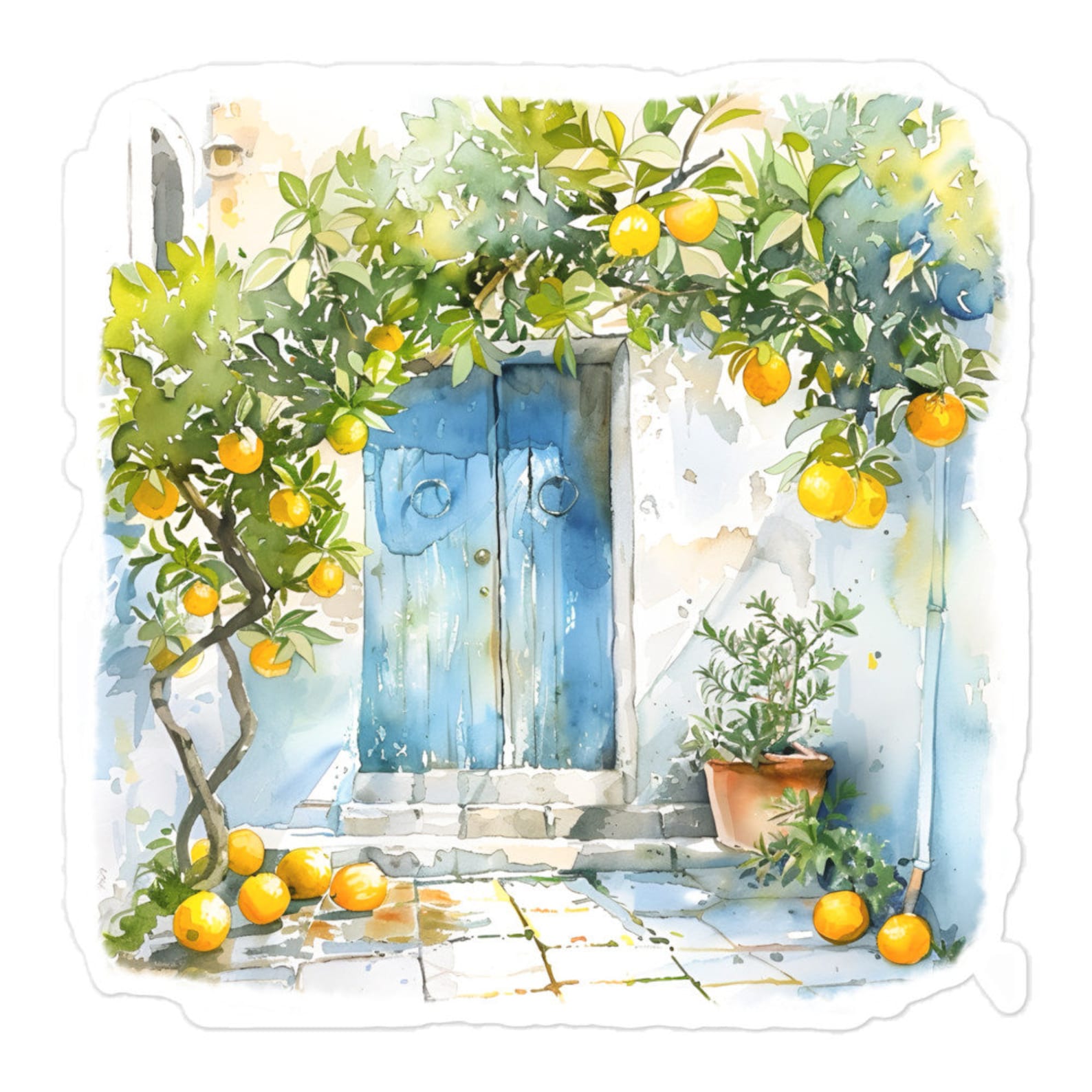 Mediterranean Stickers Watercolor Vacations Travel Greece Italy Croatia ...