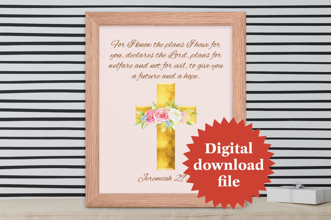 PNG Jeremiah 29:11 Christian Quote Printable Wall Art Poster Print ...