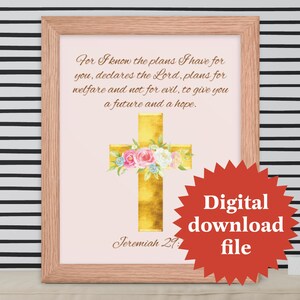 PNG Jeremiah 29:11 Christian Quote Printable Wall Art Poster Print ...