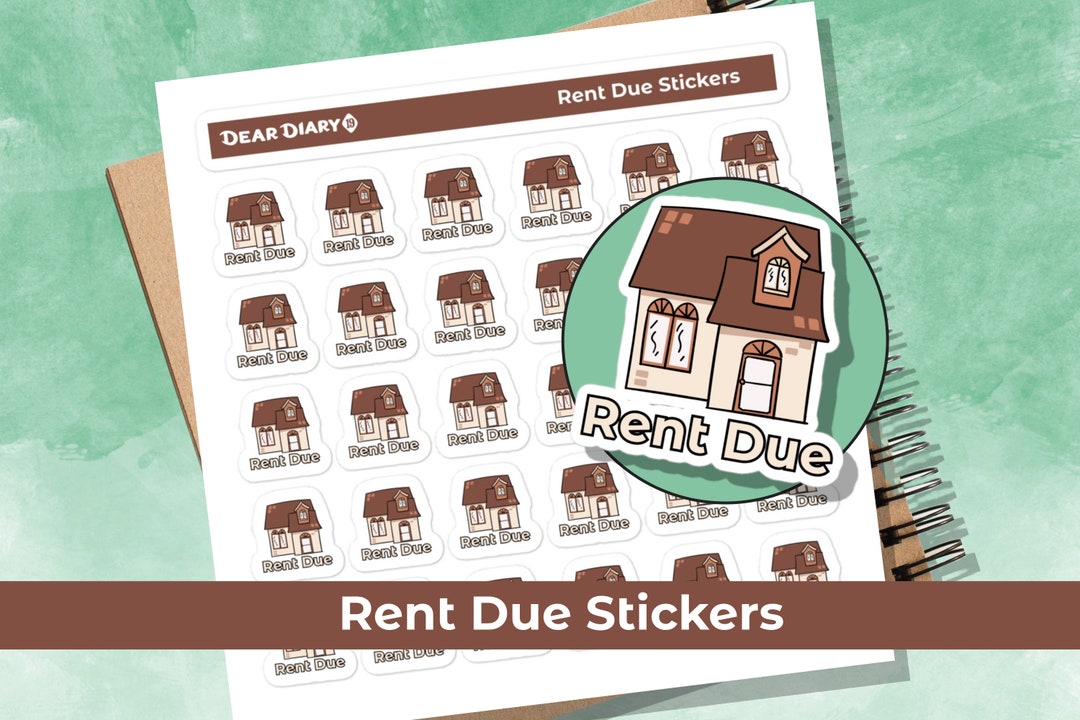 Rent Due Planner Stickers Sheet Journals and Calendars Monthly Organize ...