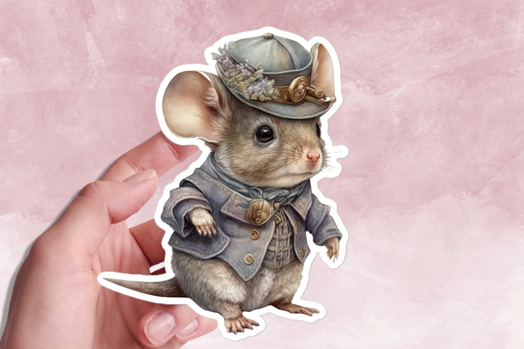 Steampunk Mouse Animals Stickers Sheet Kawaii Fantasy Fairy Imagination ...