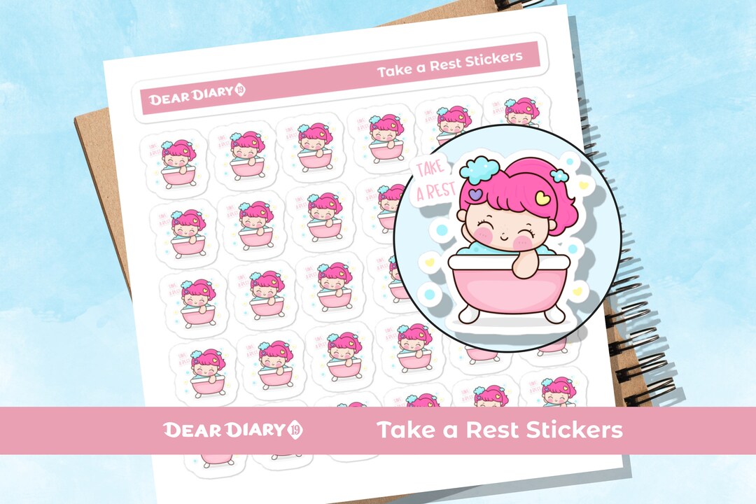 Take a Rest Relax Planner Stickers Sheet Relaxation Chill Daily Self ...