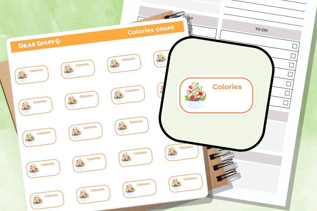 Meal Planner Stickers Sheet Menu Diet Food Habit Tracker Calories Count ...