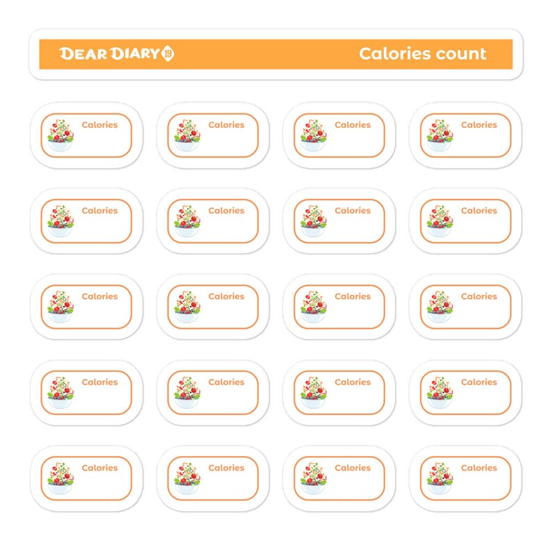 Meal Planner Stickers Sheet Menu Diet Food Habit Tracker Calories Count ...