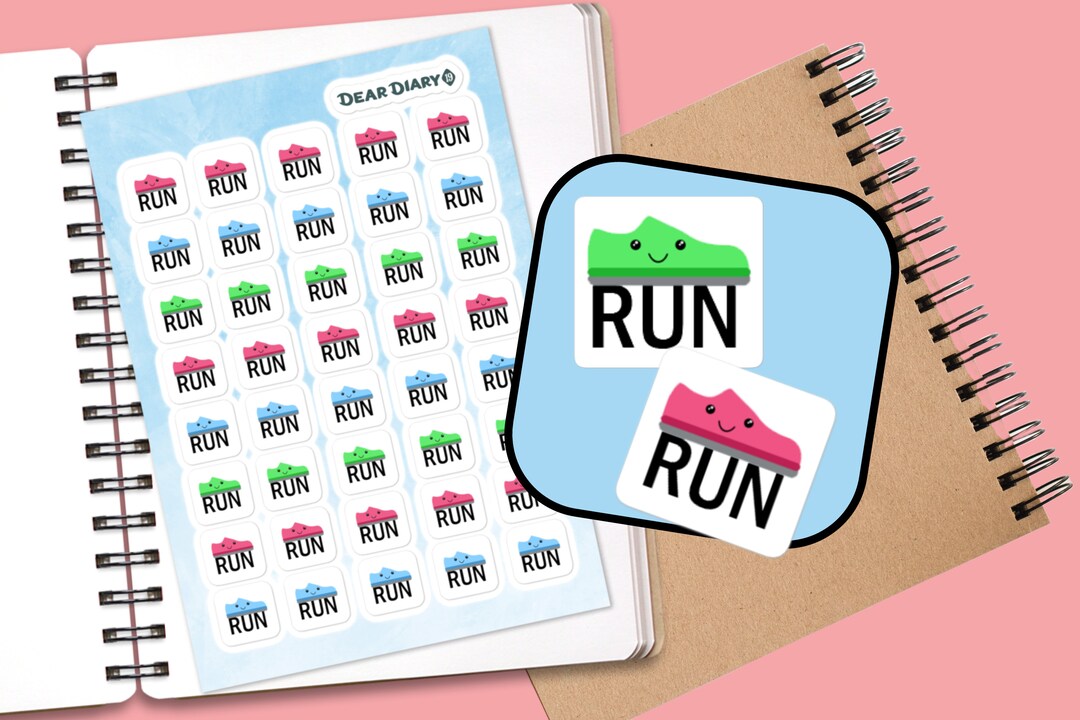 40 Running Habit Tracker Planner Stickers Sheet Run Sport Fitness ...