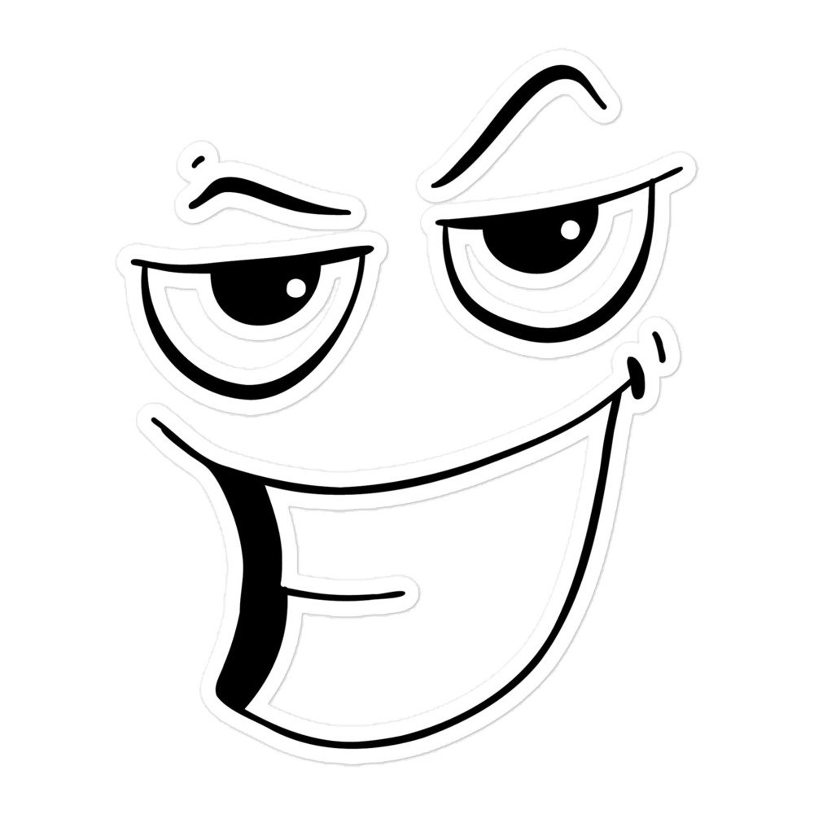 Cartoon Face Sticker Emotion Angry Happy Sad Glad Frustration Vinyl ...