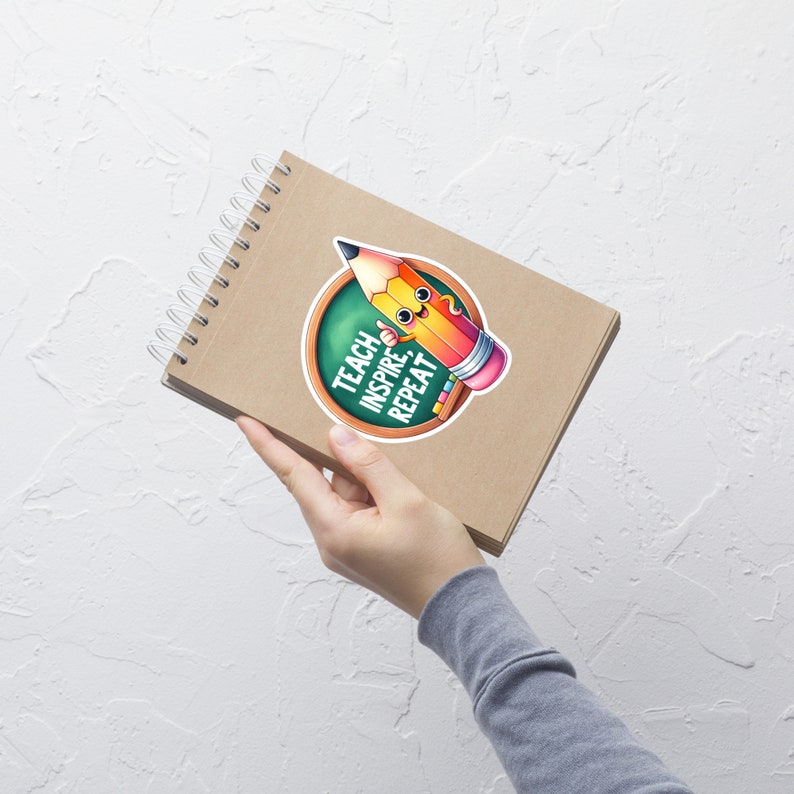 Teacher Sticker Teach Inspire Repeat Best Teacher Gift Back to School ...
