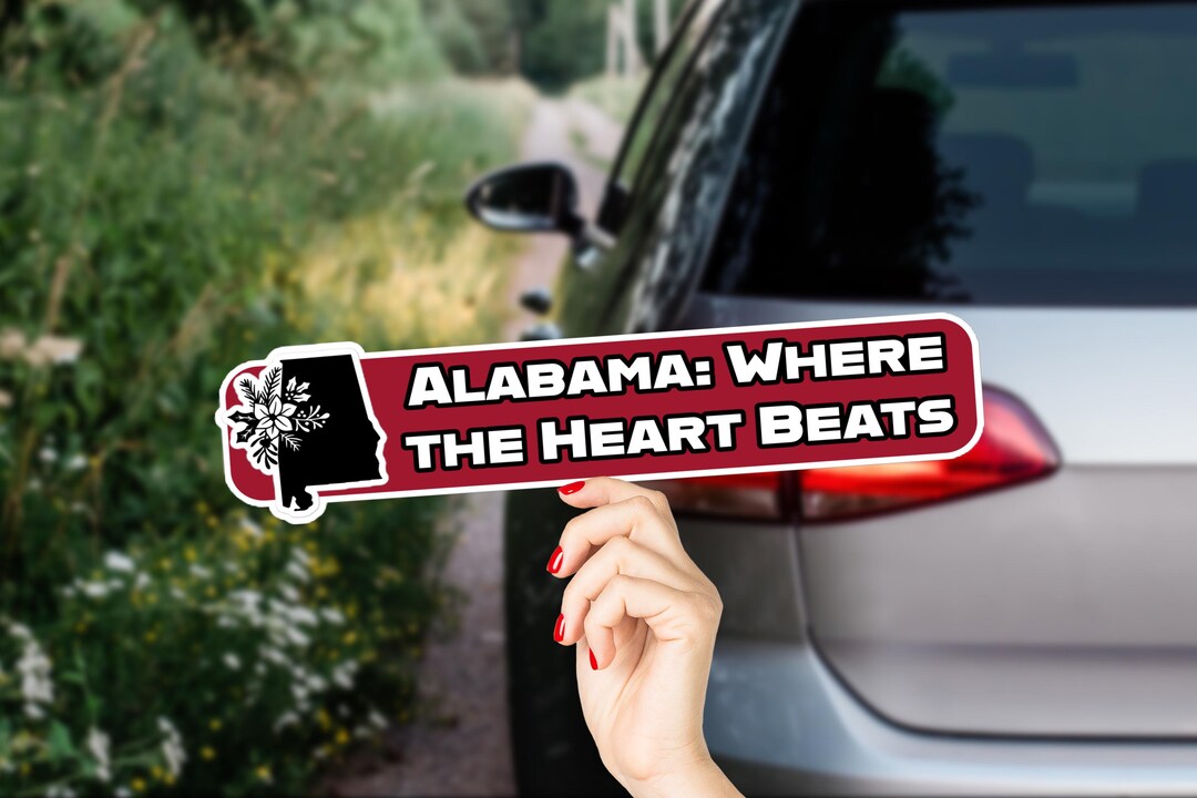 Alabama Bumper Sticker State Pride Waterproof Vinyl Car Decal American ...