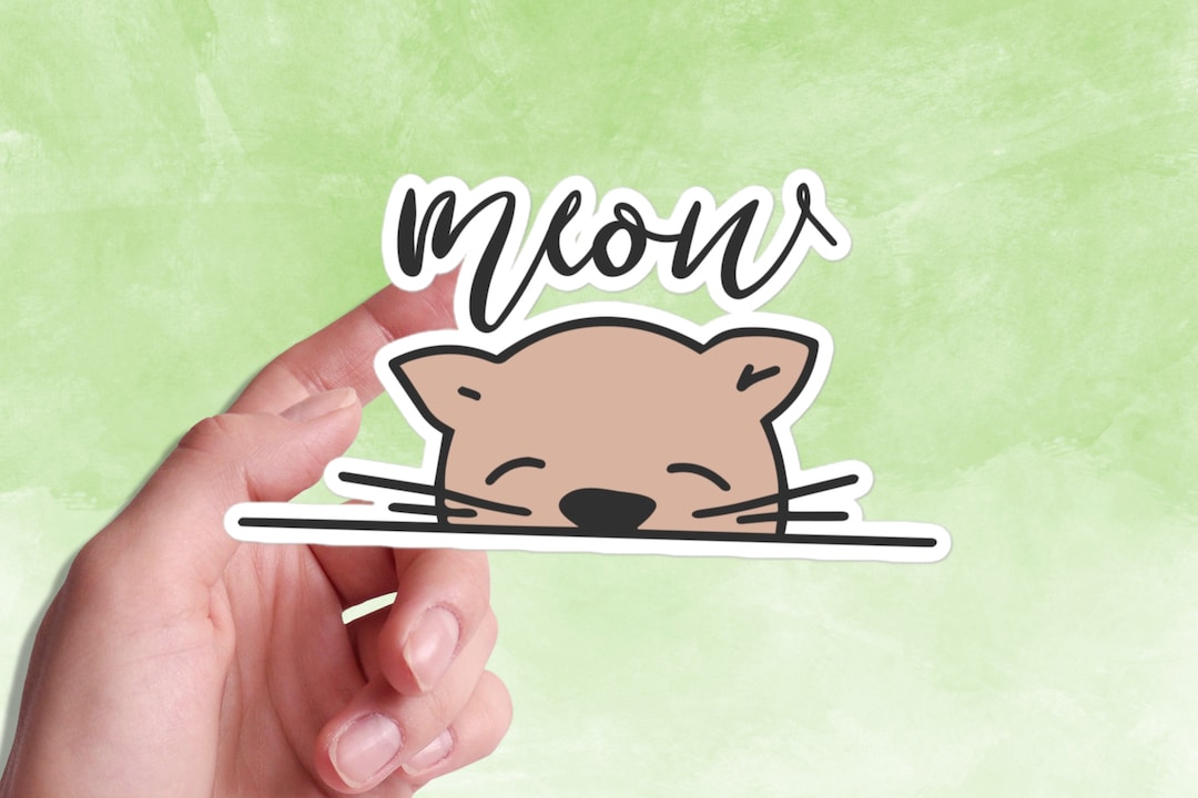 Cat Stickers Sheet Meow Cat Mom Dad Gift Lover Pet Purr Aesthetic Vinyl ...