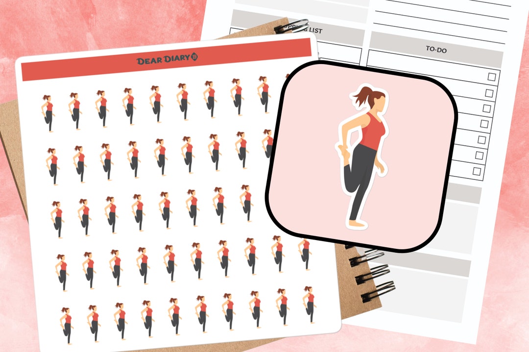 50 Morning Routine Planner Stickers Sheet Stretching Daily to Dos ...