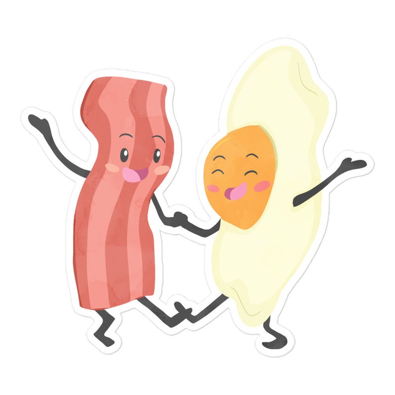 Food Stickers Kawaii Dancing Eggs Bacon Tasty Aesthetic Kitchen ...