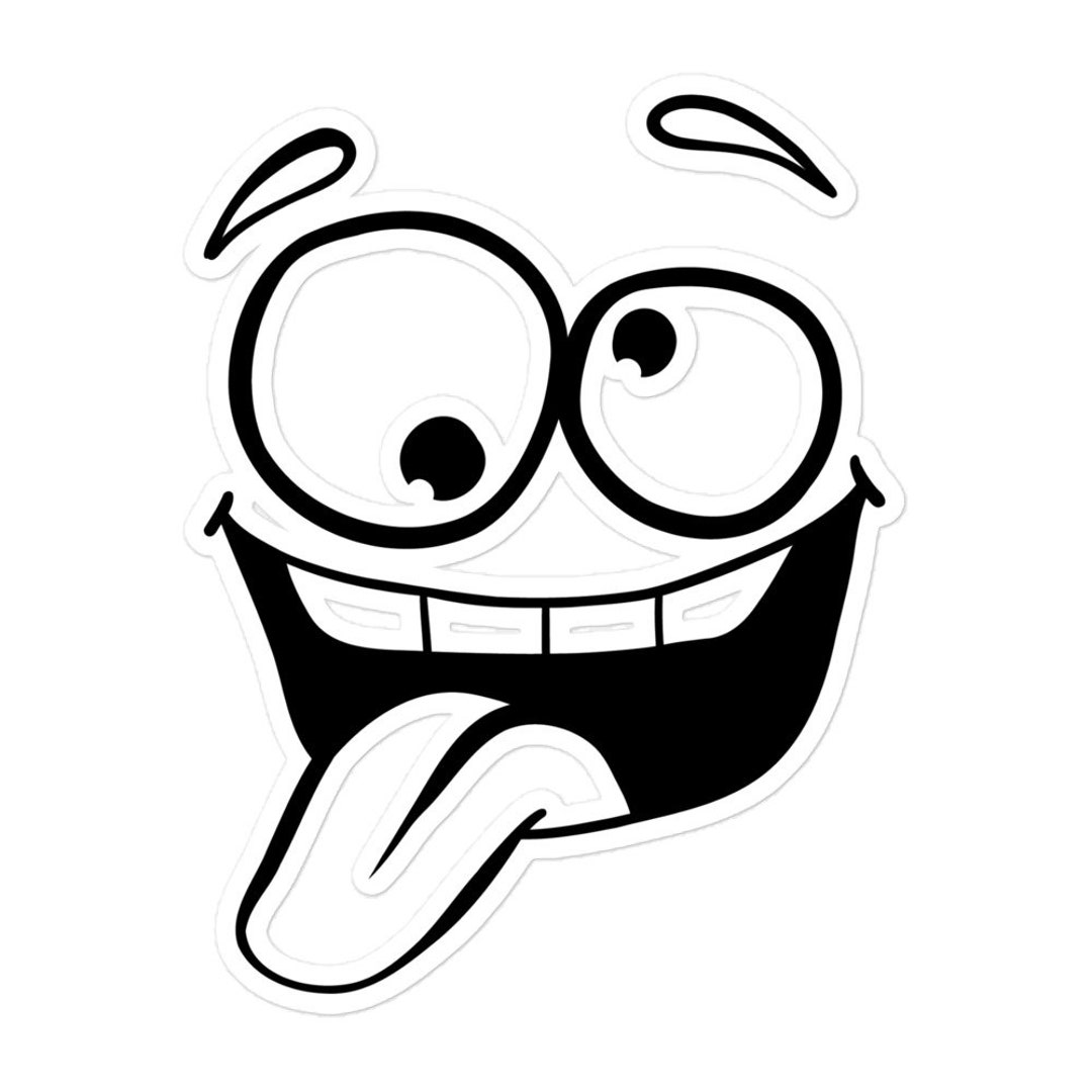 Cartoon Face Sticker Emotion Angry Happy Sad Glad Frustration Vinyl ...