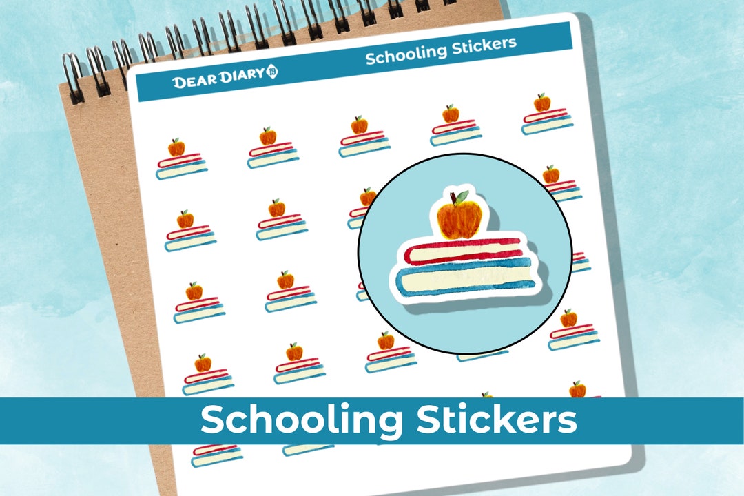 School Planner Stickers Sheet Teacher Pupil Supply Hometask Learning ...