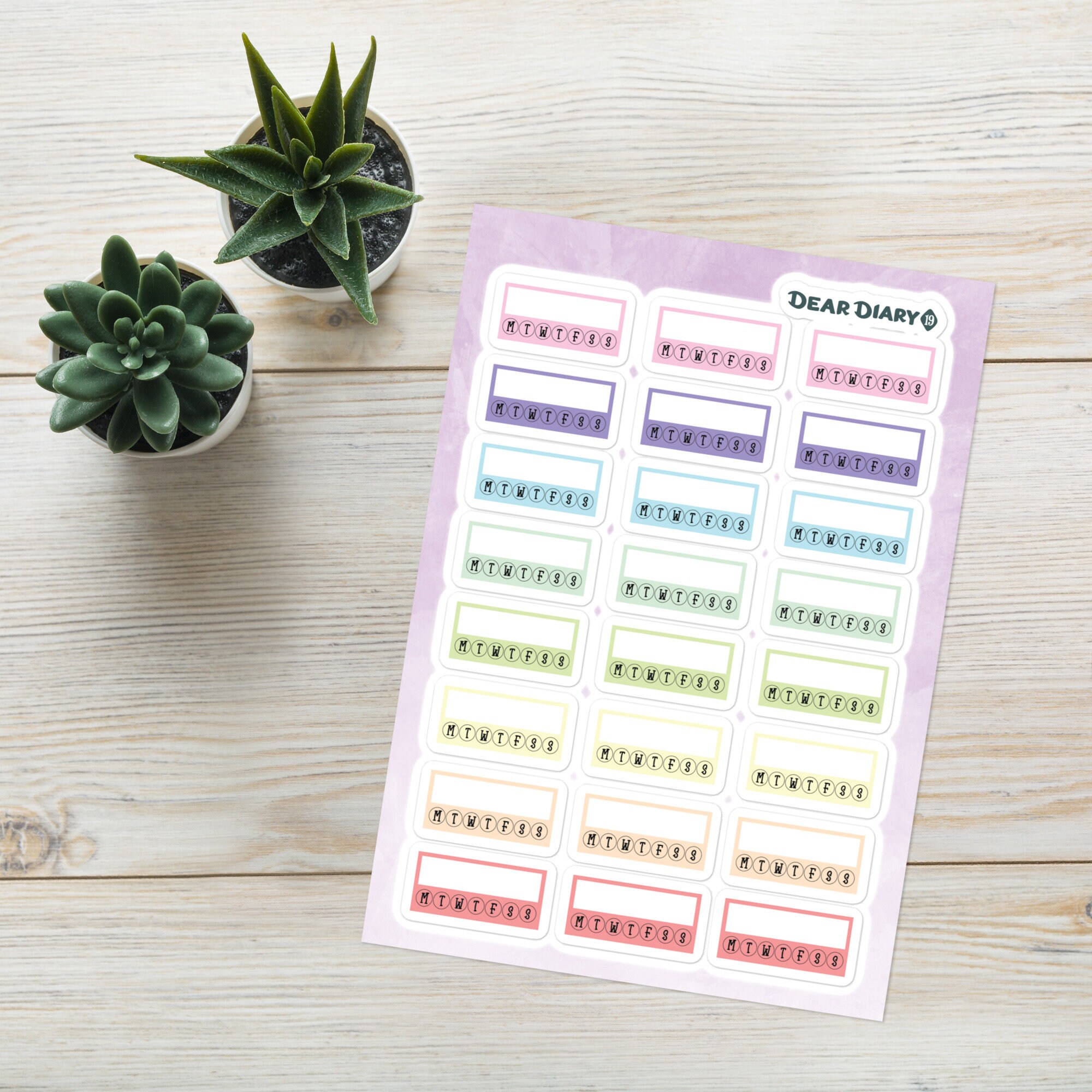 24 Habit Tracker Planner Stickers Sheet Challenge Goal Calendar ...