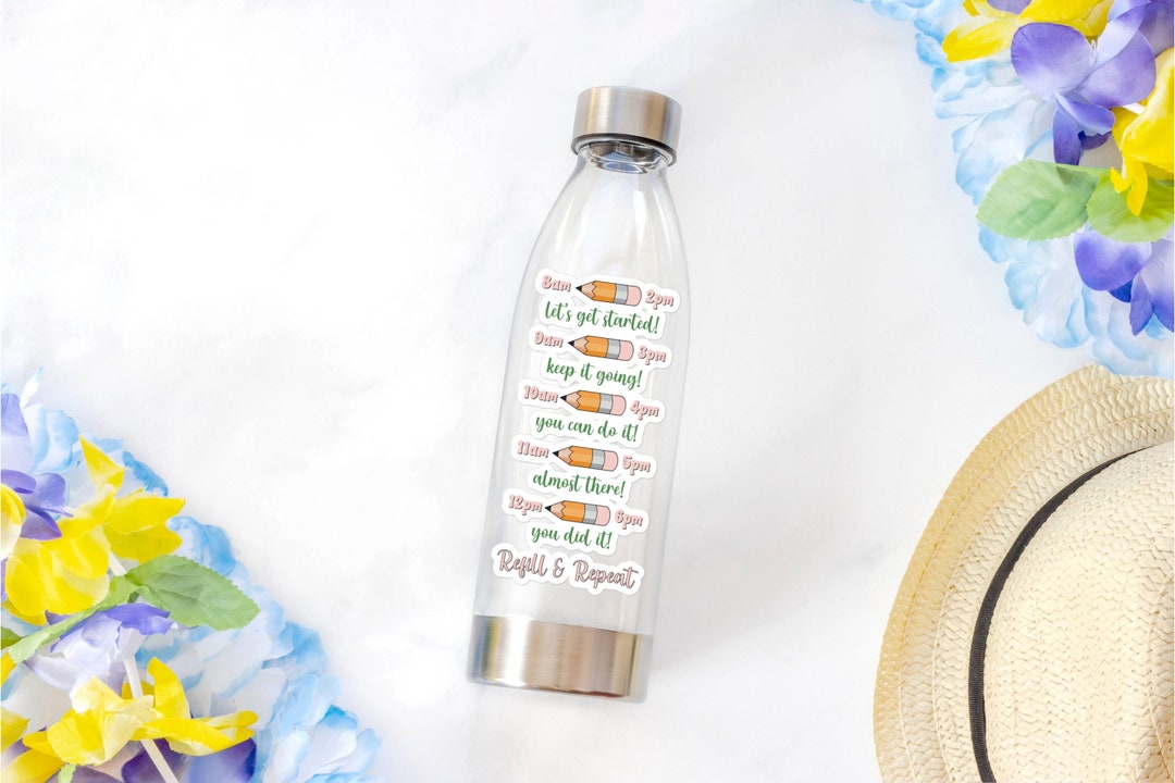 Water Tracker Sticker Teacher Drink Hydration for Water Bottle Tumbler ...
