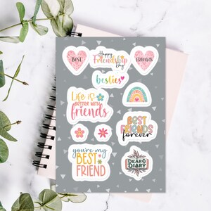 Friendship Stickers Sheet Friend Best Mate Dude Bro Sis Colleague ...