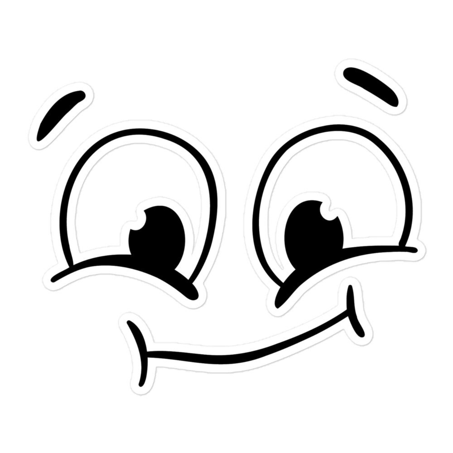 Cartoon Face Sticker Emotion Angry Happy Sad Glad Frustration Vinyl ...